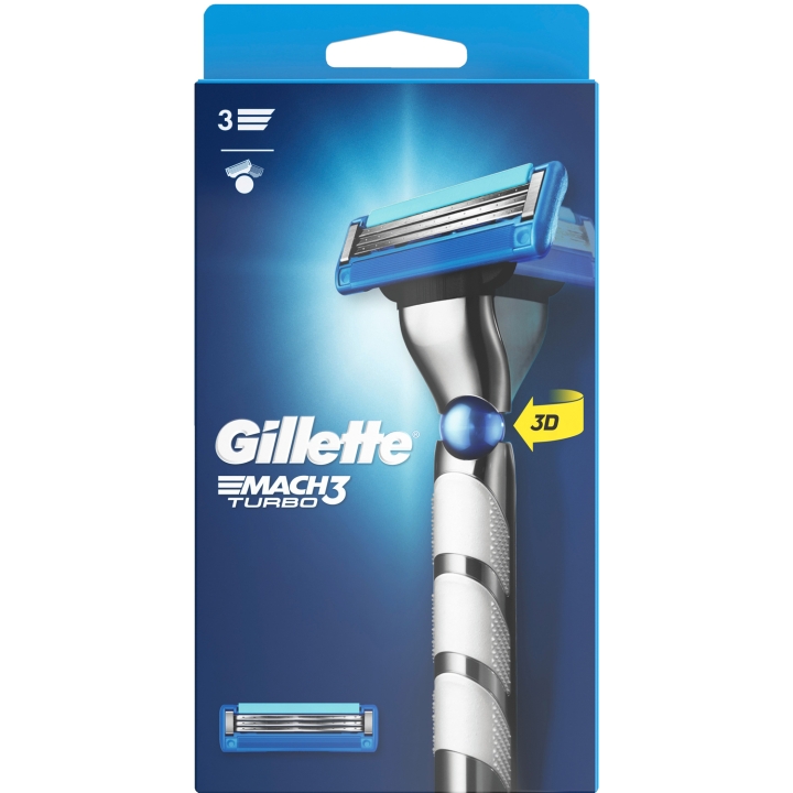 Kjøpe Gillette Rakhyvel Mach3 Turbo 3D 2st ra | Teknikproffset.no